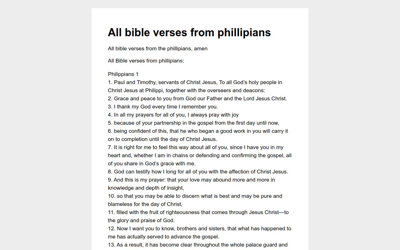 All bible verses from the philippians